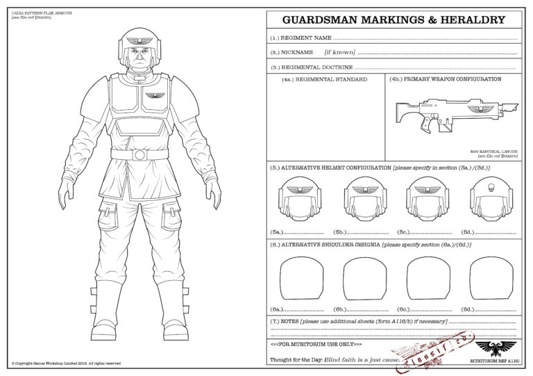 Astra Militarum Heraldry Card | Tabletop Campaign Repository