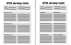 JTS WH40k Printable Army List Template | Tabletop Campaign Repository