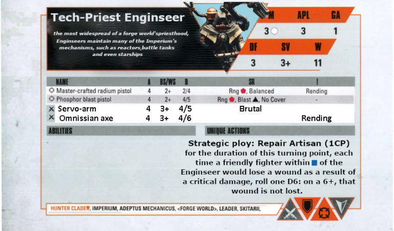 Tech-Priest Engineseer Datacard | Tabletop Campaign Repository